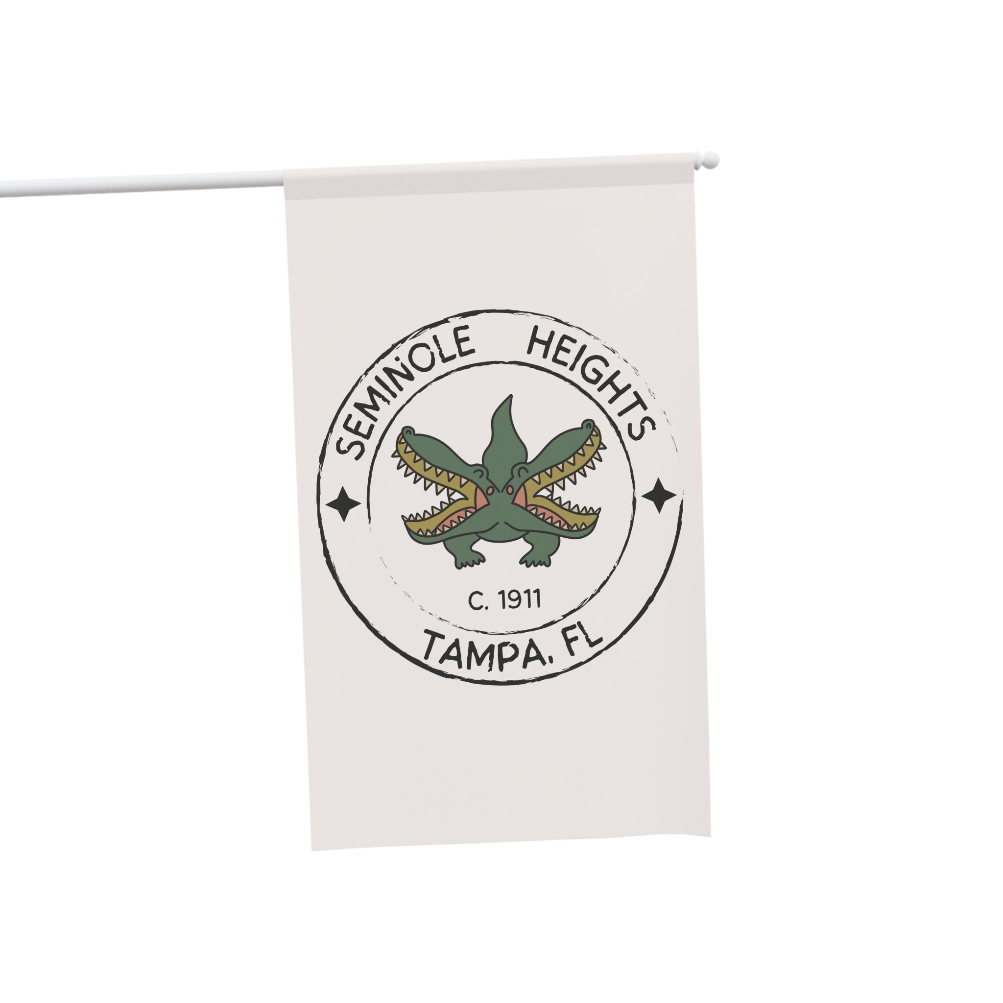 Seminole Heights House Flag with Two-headed Alligator, Tampa, FL House ...