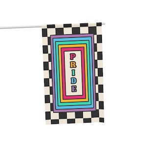 Pride Vertical Rainbow Checkered House Flag Banner - Etsy