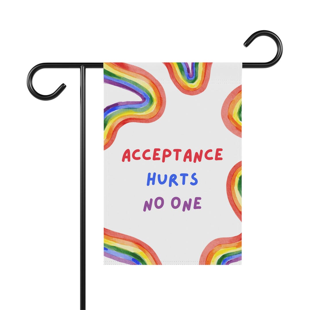 Pride Abstract Rainbow House Flag Acceptance Hurts No One Garden Flag ...