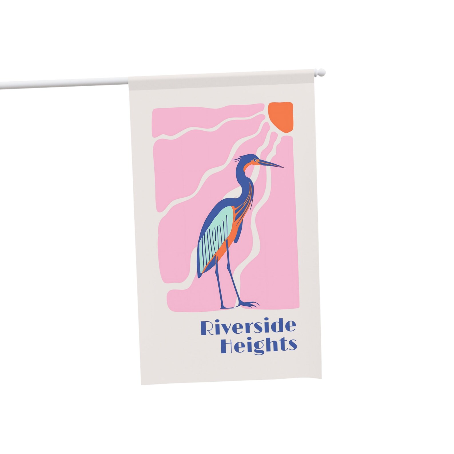 Riverside Heights House Flag; Retro Flag in Pink and Orange Featuring ...