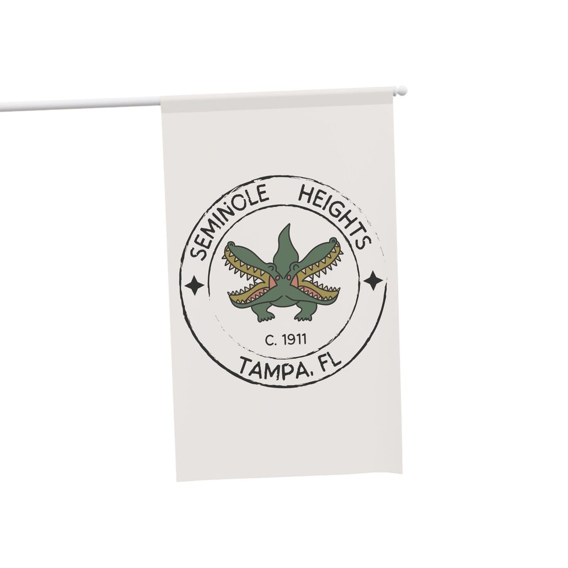 Seminole Heights House Flag With Two-headed Alligator Seminole Heights ...
