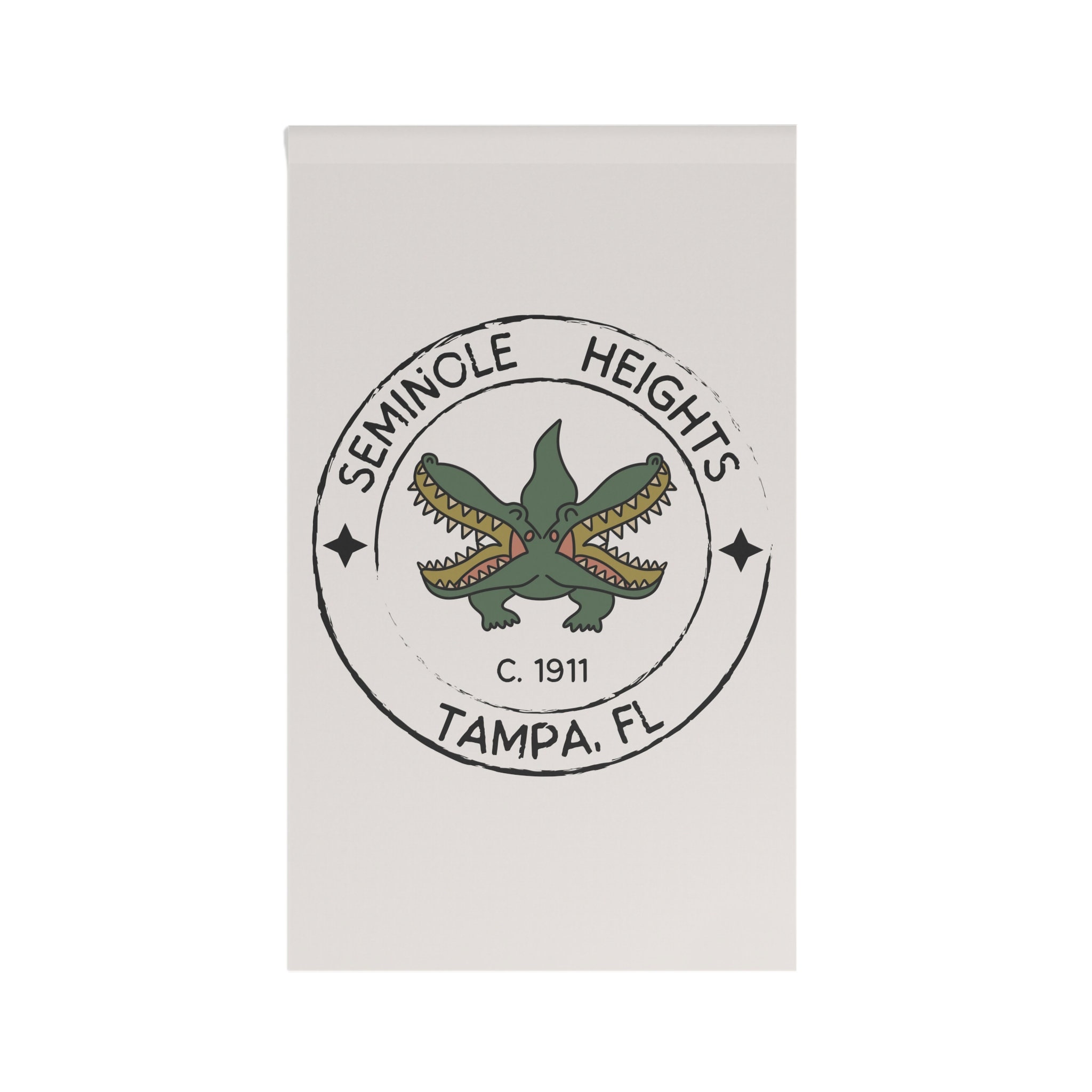 Seminole Heights House Flag with Two-headed Alligator, Tampa, FL House ...