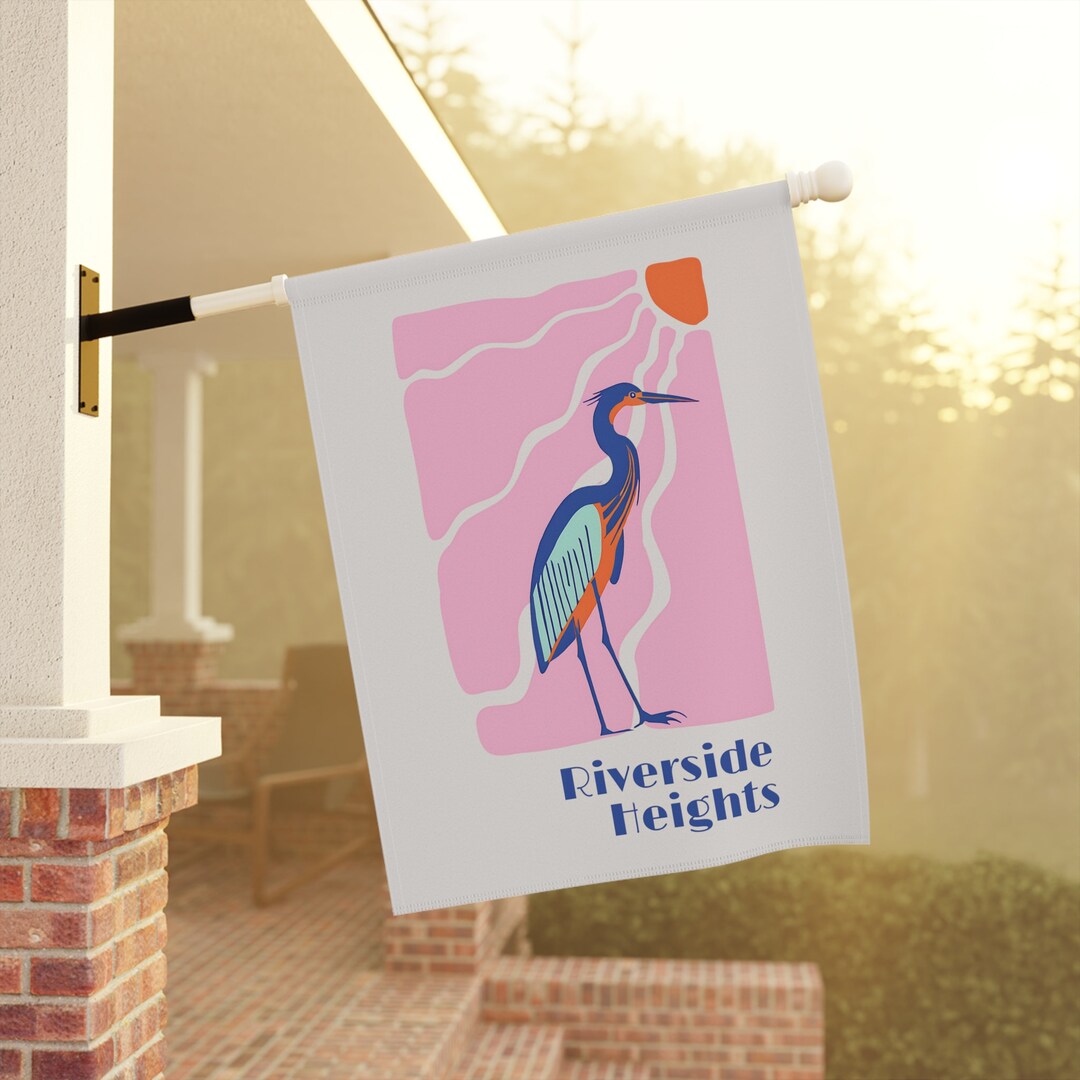Riverside Heights House Flag; Retro Flag in Pink and Orange Featuring ...