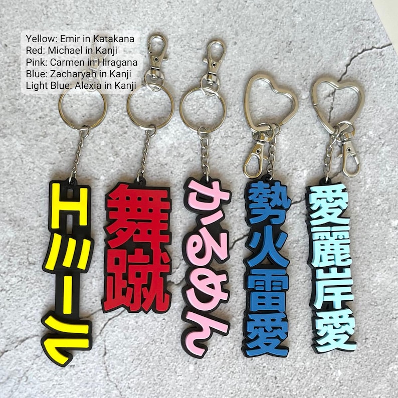Custom Japanese Name Keychain: Personalized Anime Gift - Etsy