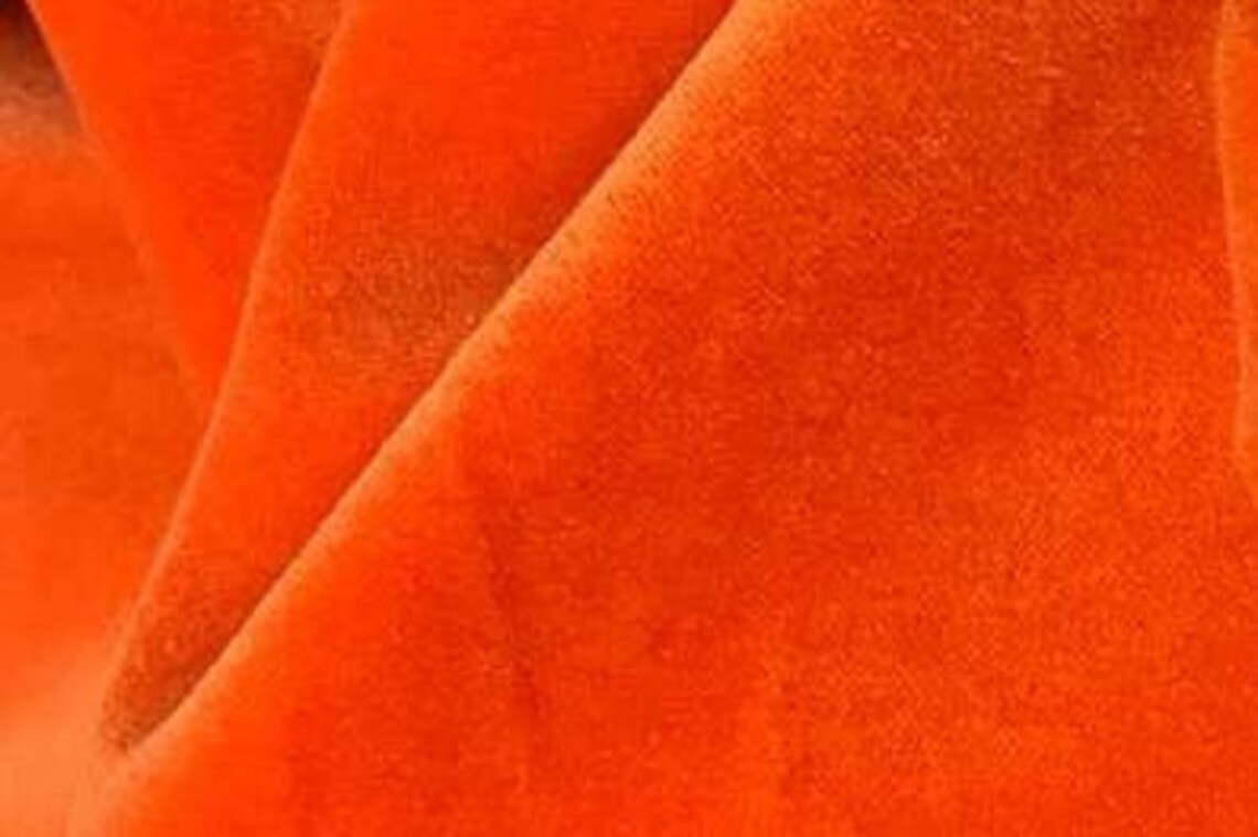 Orange Velvet Fabric 45 Wide Light Weight High Quality | Etsy