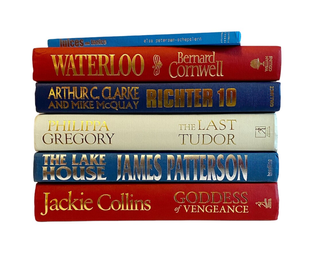 Red White & Blue Decor Stack of Books Decorative Designer - Etsy