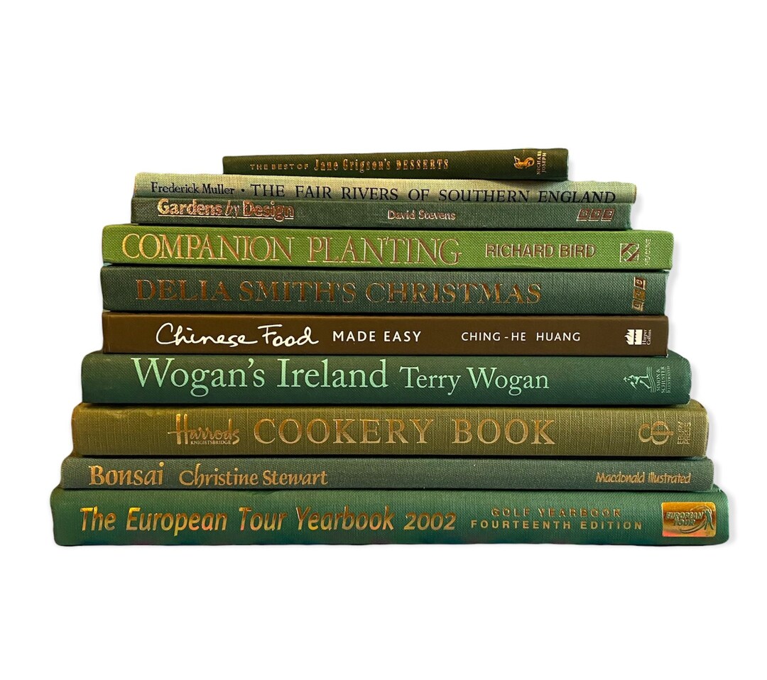 Green Decor Stack of Books Decorative Designer Books for - Etsy