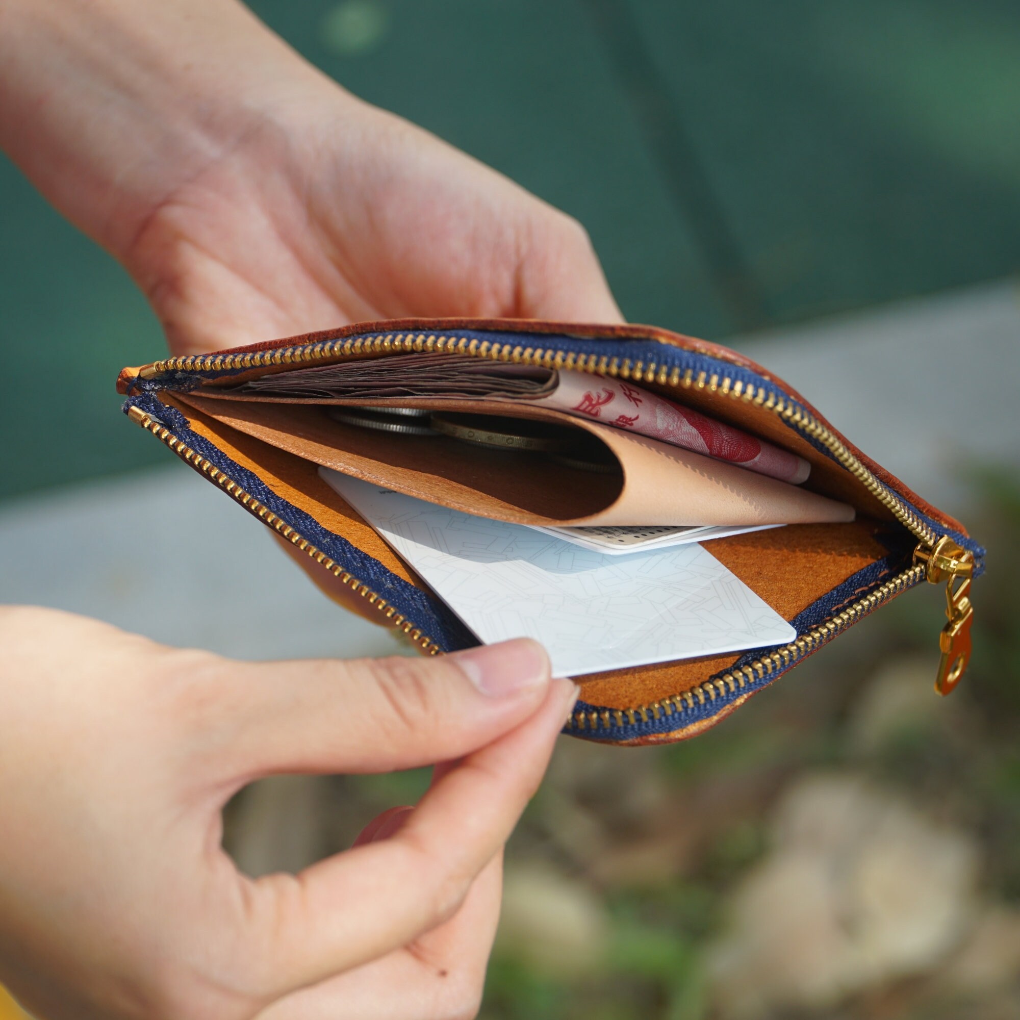 Bamboo L Shaped Wallet, Leather L Shaped Wallet, L Shaped Mini Wallet ...