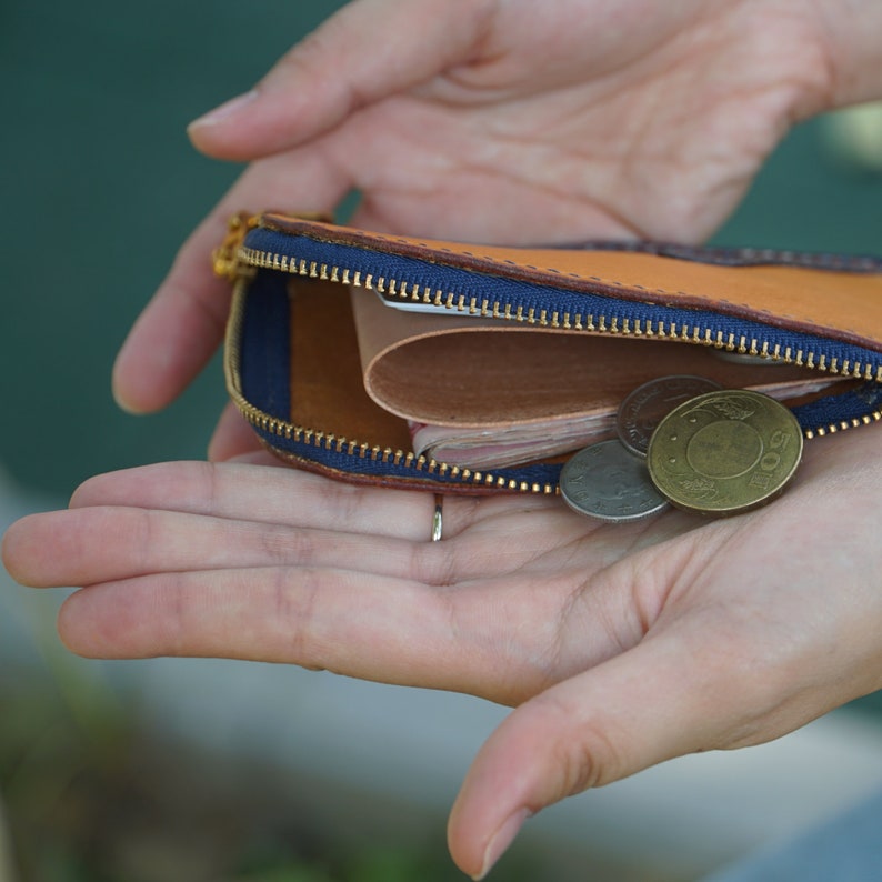 Bamboo L Shaped Wallet, Leather L Shaped Wallet, L Shaped Mini Wallet ...