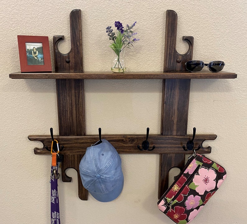 Entryway Shelf With Coat Hooks Wall Mounted Coat Rack Wall - Etsy