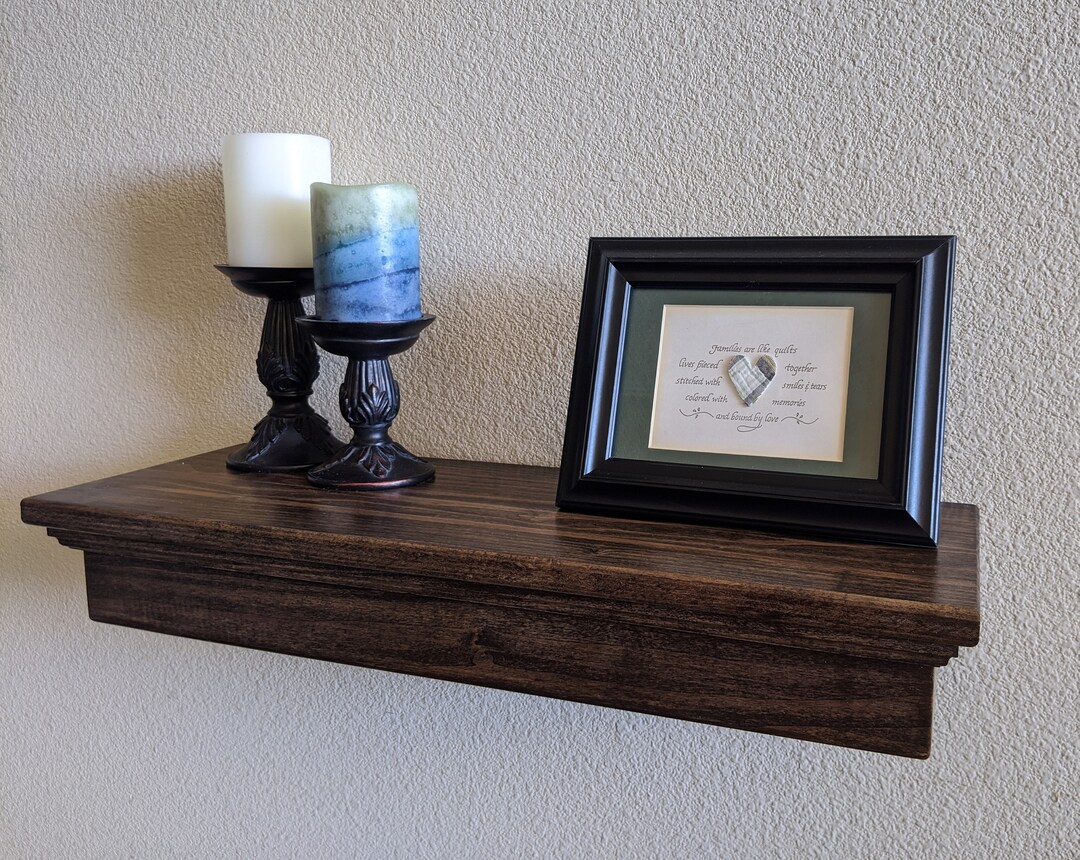 Wall Shelf With Hidden Compartment, Floating Wood Shelf , Mantel, Wall ...