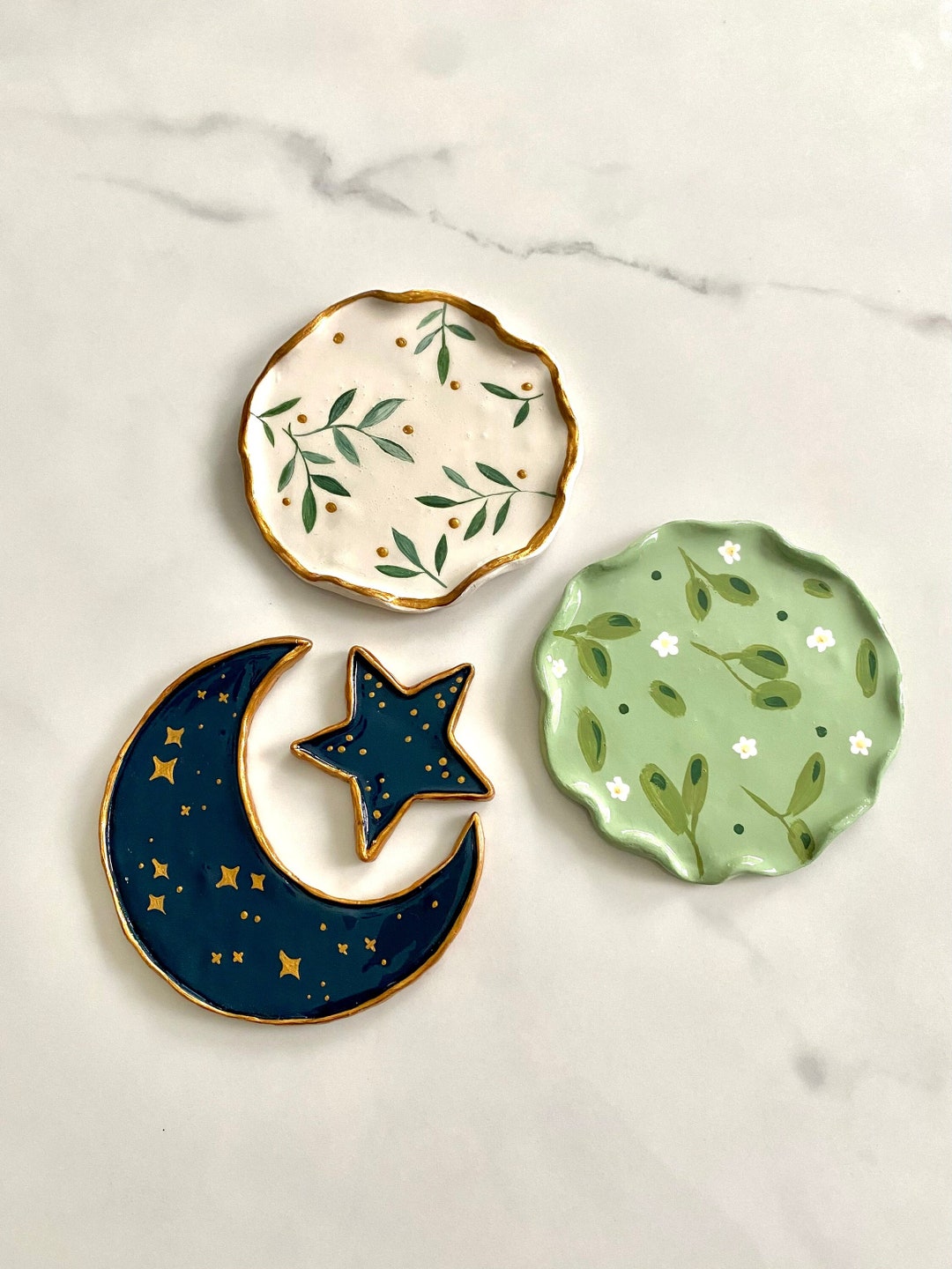 Handmade Clay Jewelry Dishes Trinket Dishes Cute Jewelry Tray - Etsy