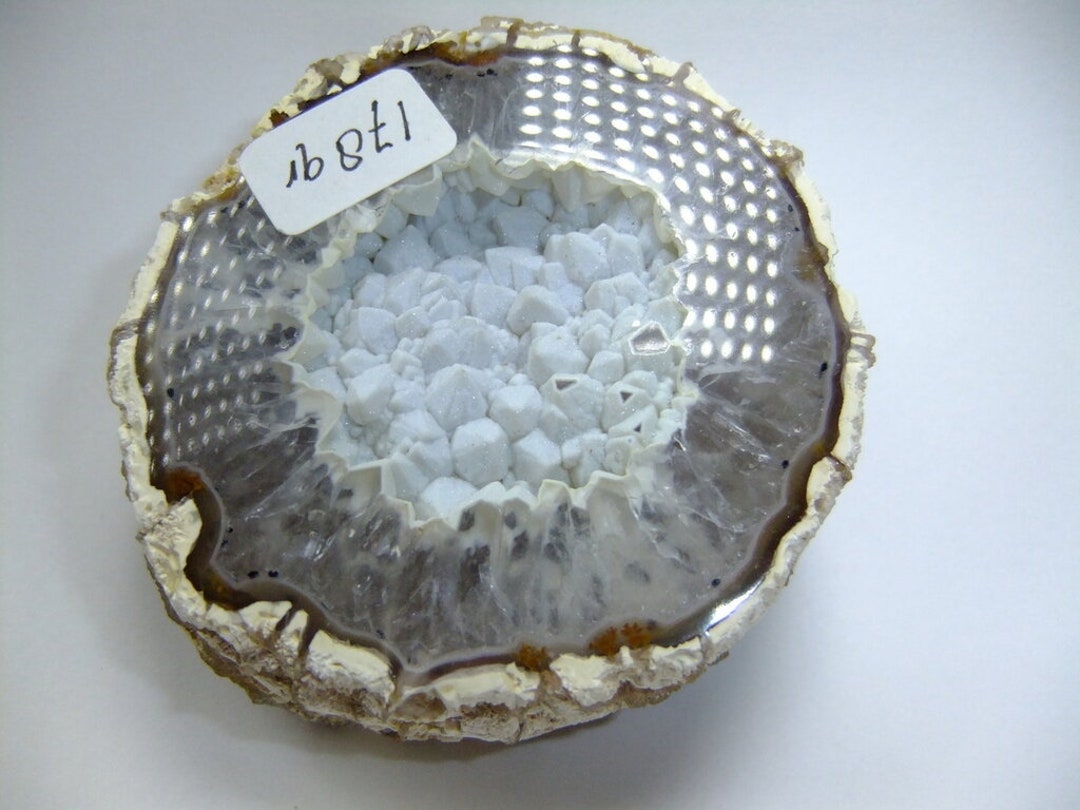 Agate Geode Unique Internal Structure - 7x7x2,8 Cm - 178 Grams - Etsy