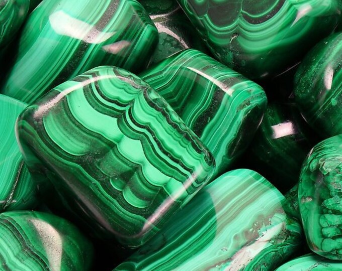 Malachite Tumbled Stones 100-1000 Grams Congo, Malachite AAA Grade ...