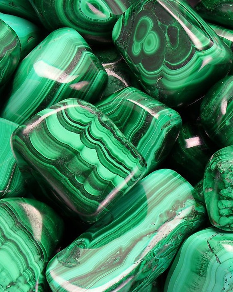 Malachite Tumbled Stones 100-1000 Grams Congo, Malachite AAA Grade ...