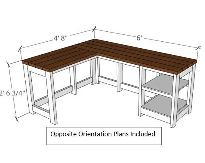 Plans & Build Guide For:kx Computer Desk Home Office / Gaming Desk / Corner Desk / Shelves ...