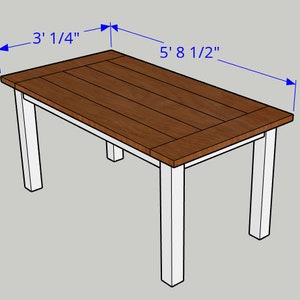 DIY Dining Table Plans - Etsy