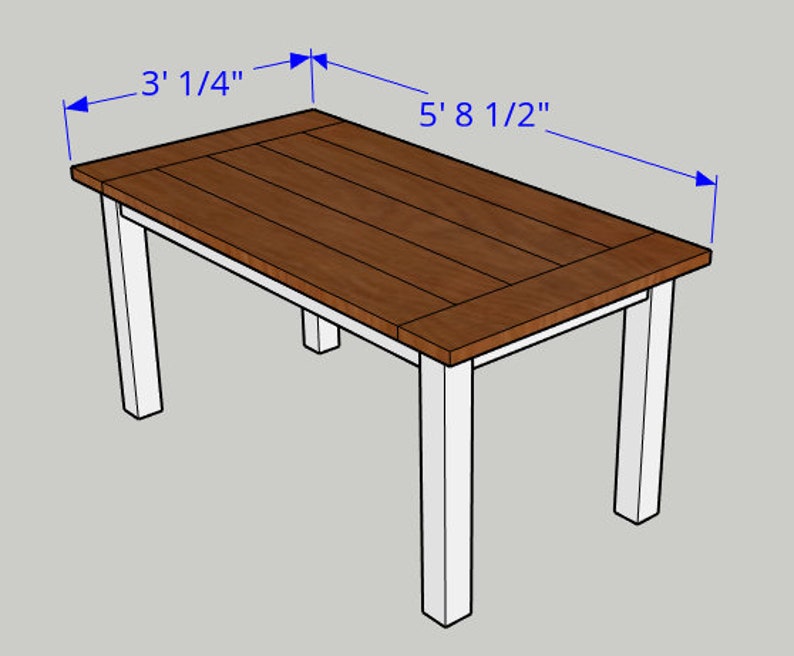 DIY Dining Table Plans - Etsy