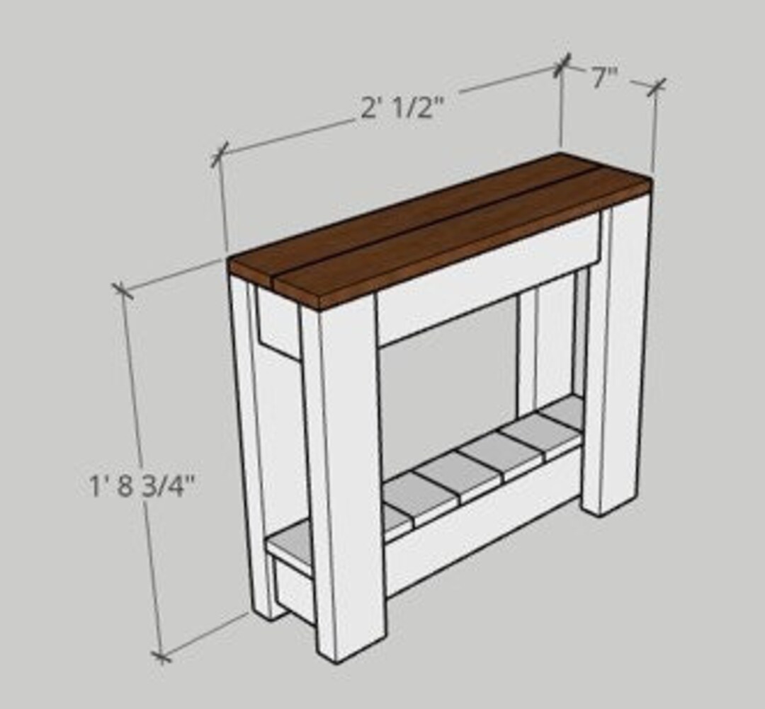Farmhouse Side Table - Step by Step Instruction Manual / Plans / DIY - Etsy
