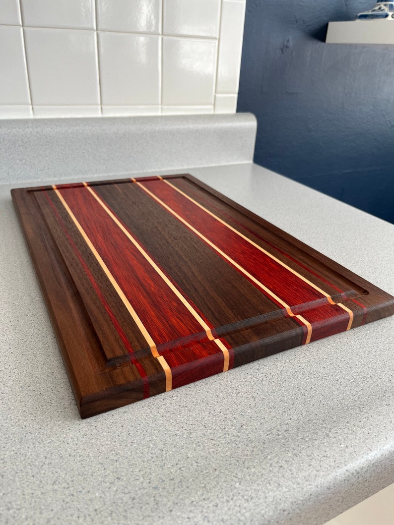 Walnut and Padauk Cutting Board / Walnut and Maple Cutting - Etsy