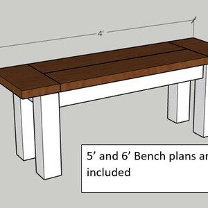Farmhouse Dining Table & Bench - DIY Instruction Plans - Etsy