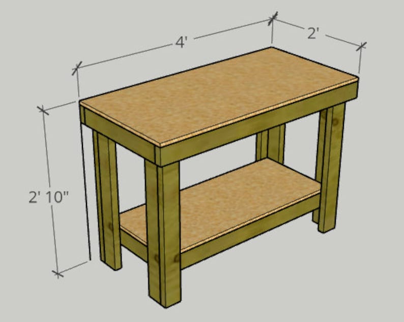 DIY Workbench - Step by Step Instruction Plans - Etsy