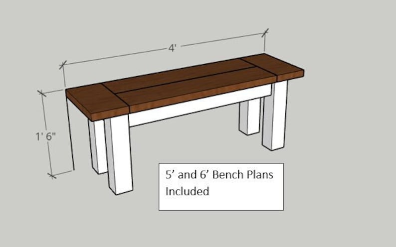Farmhouse Bench - DIY Instruction Plans - Etsy