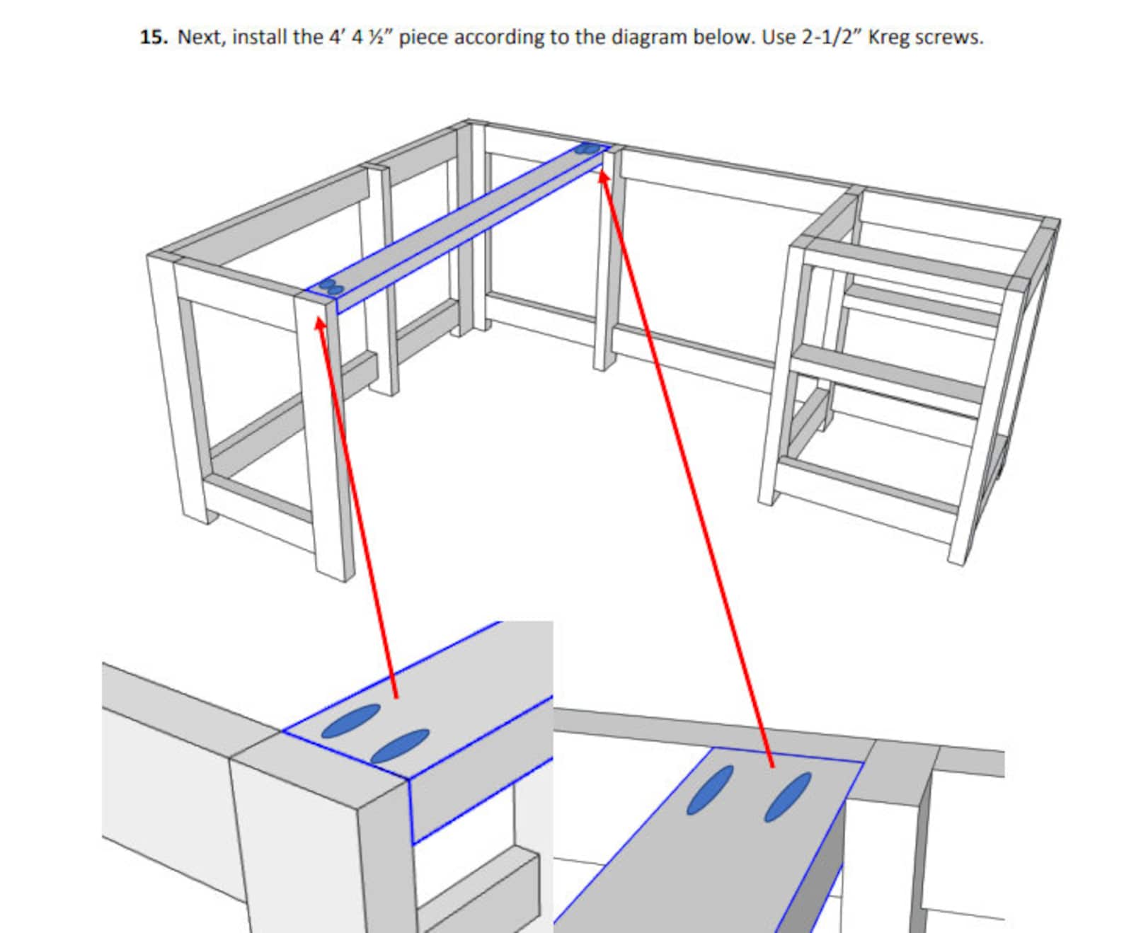 DIY 'L' Shaped Desk Step by Step Instruction Plans - Etsy
