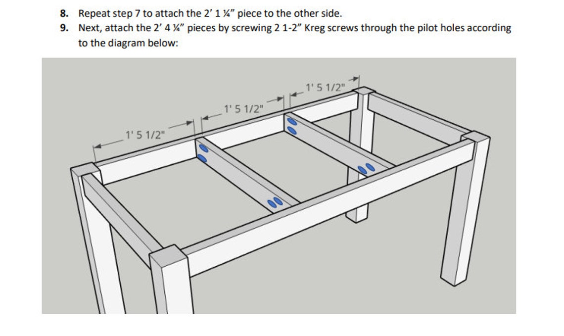 DIY Dining Table Plans - Etsy