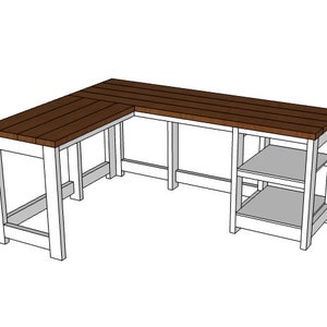 DIY L Shaped Desk - Step by Step Instruction Plans - Etsy Canada