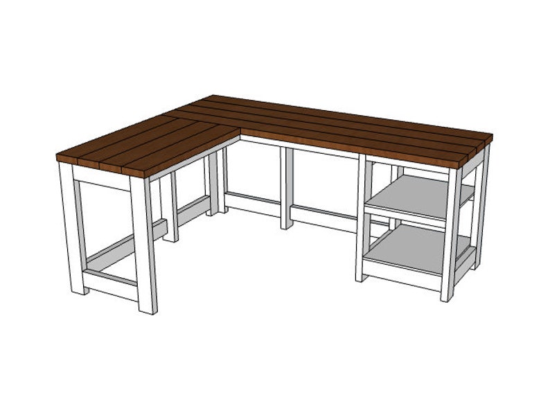 DIY 'L' Shaped Desk Step by Step Instruction Plans - Etsy
