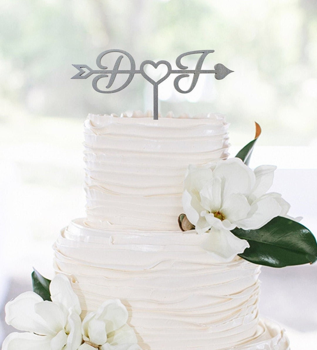 Rustic Wedding Arrow Cake Topper J Cake Topper, Rustic Custom Mr Mrs ...