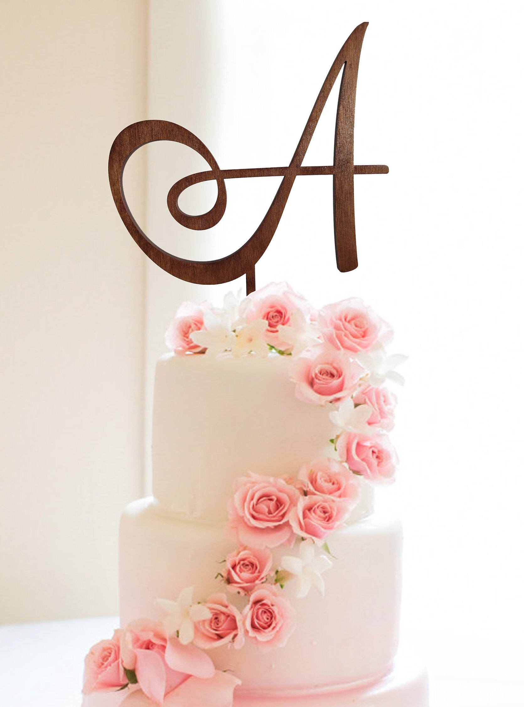 Monogram Wedding Cake Topper, Initial Custom Personalized Anniversary ...