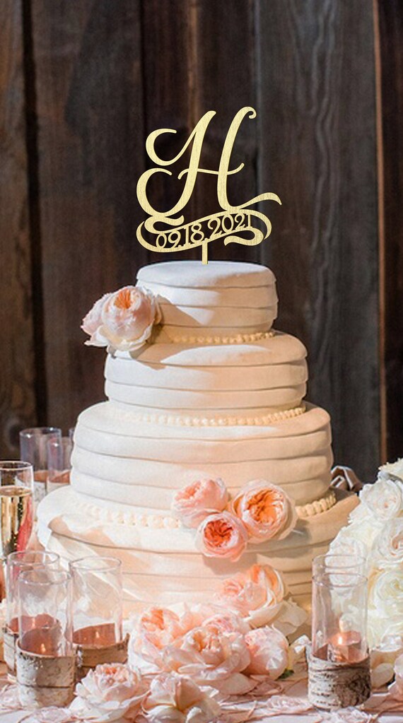 Letter H Cake Topper Cake Topper for Wedding Initial Cake - Etsy