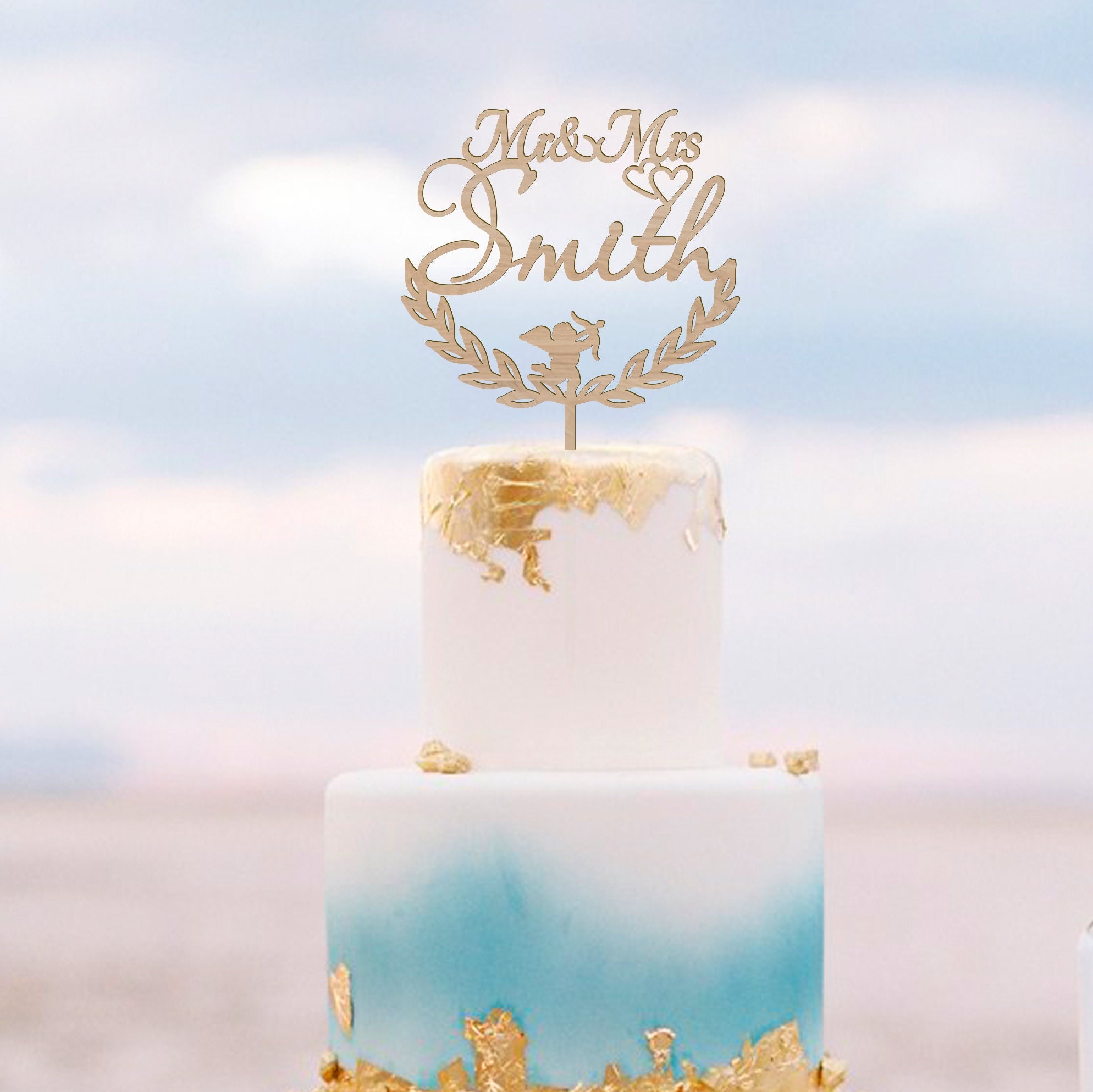 Gold Wedding Cake Topper Cake Toppers Mr and Mrs Cake - Etsy