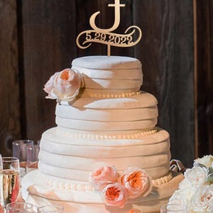 S Cake Topper, Wedding Cake Topper, Initials Cake Topper, Gold Silver ...