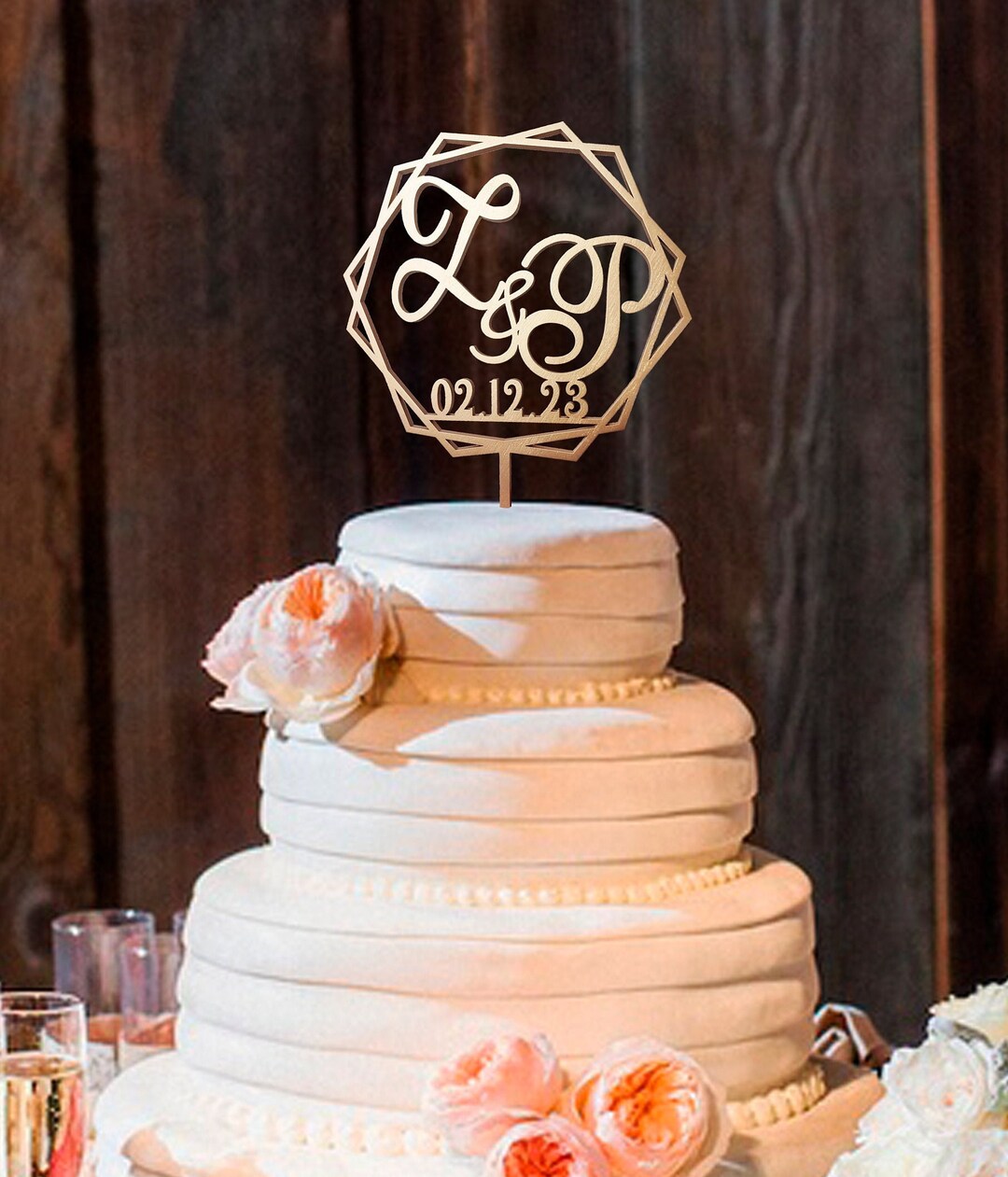 Monogram Cake Topper,initials Wedding Cake Topper,wedding Cake Topper ...