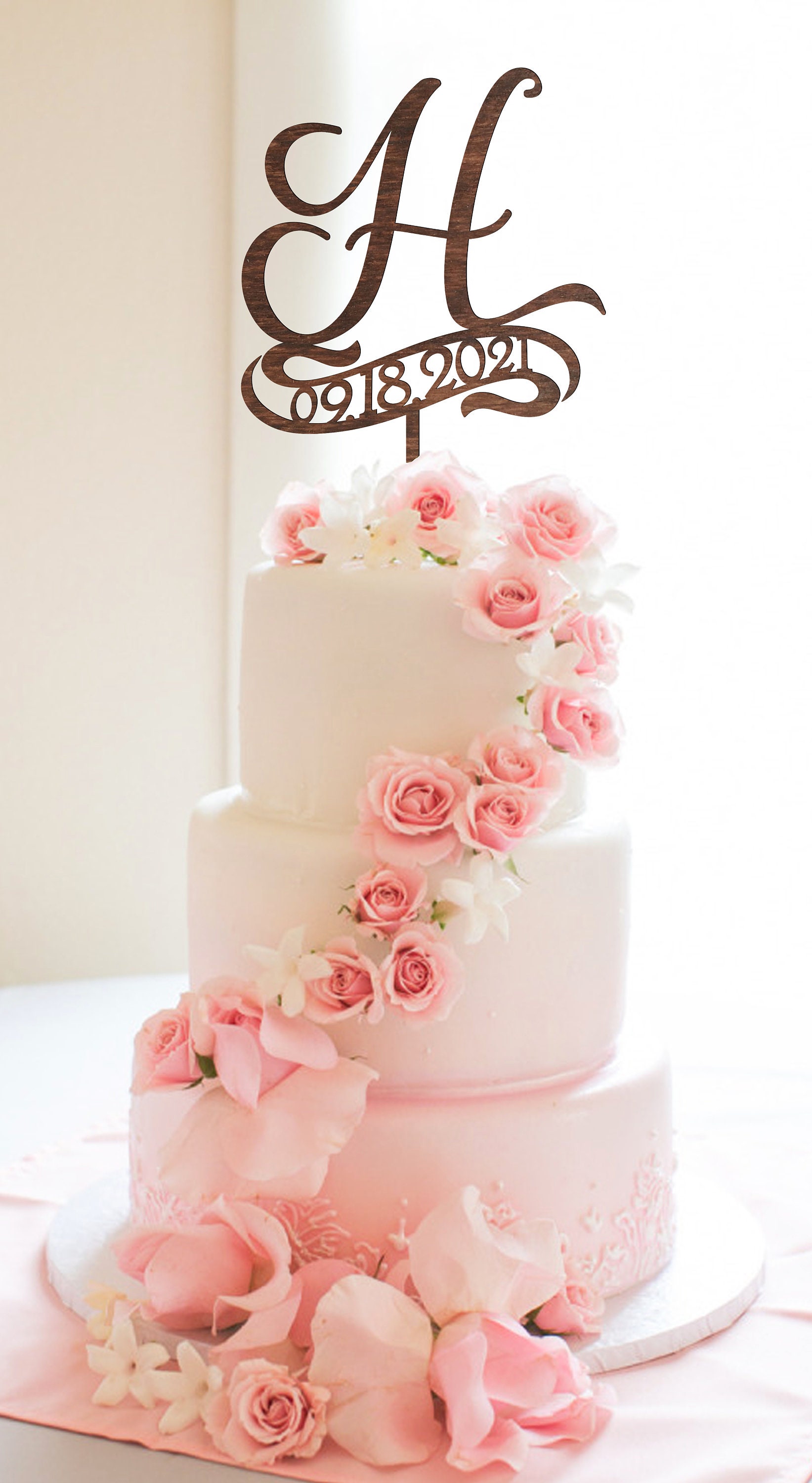 Letter H Cake Topper Cake Topper for Wedding Initial Cake - Etsy