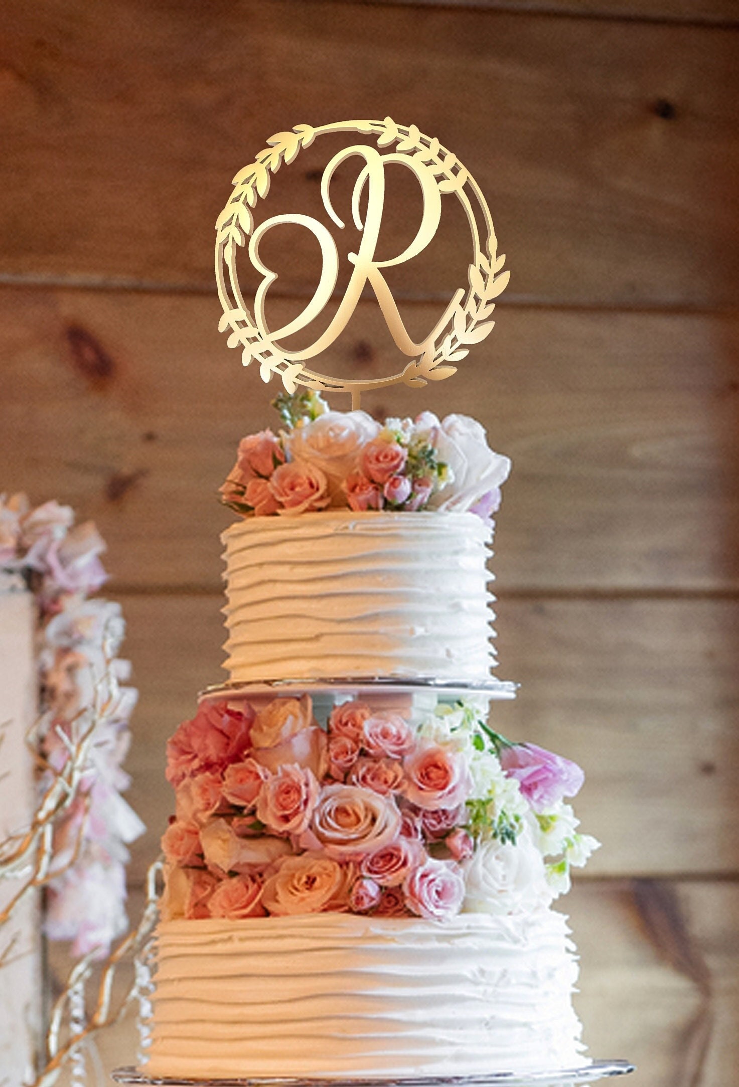 R Cake Topper, Monogram Cake Topper, Wedding Cake Topper, Personalized ...