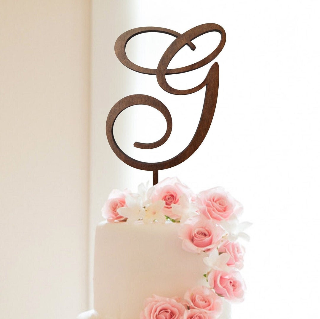 Wedding Cake Topper, Cake Toppers for Wedding, Single Letter Cake ...