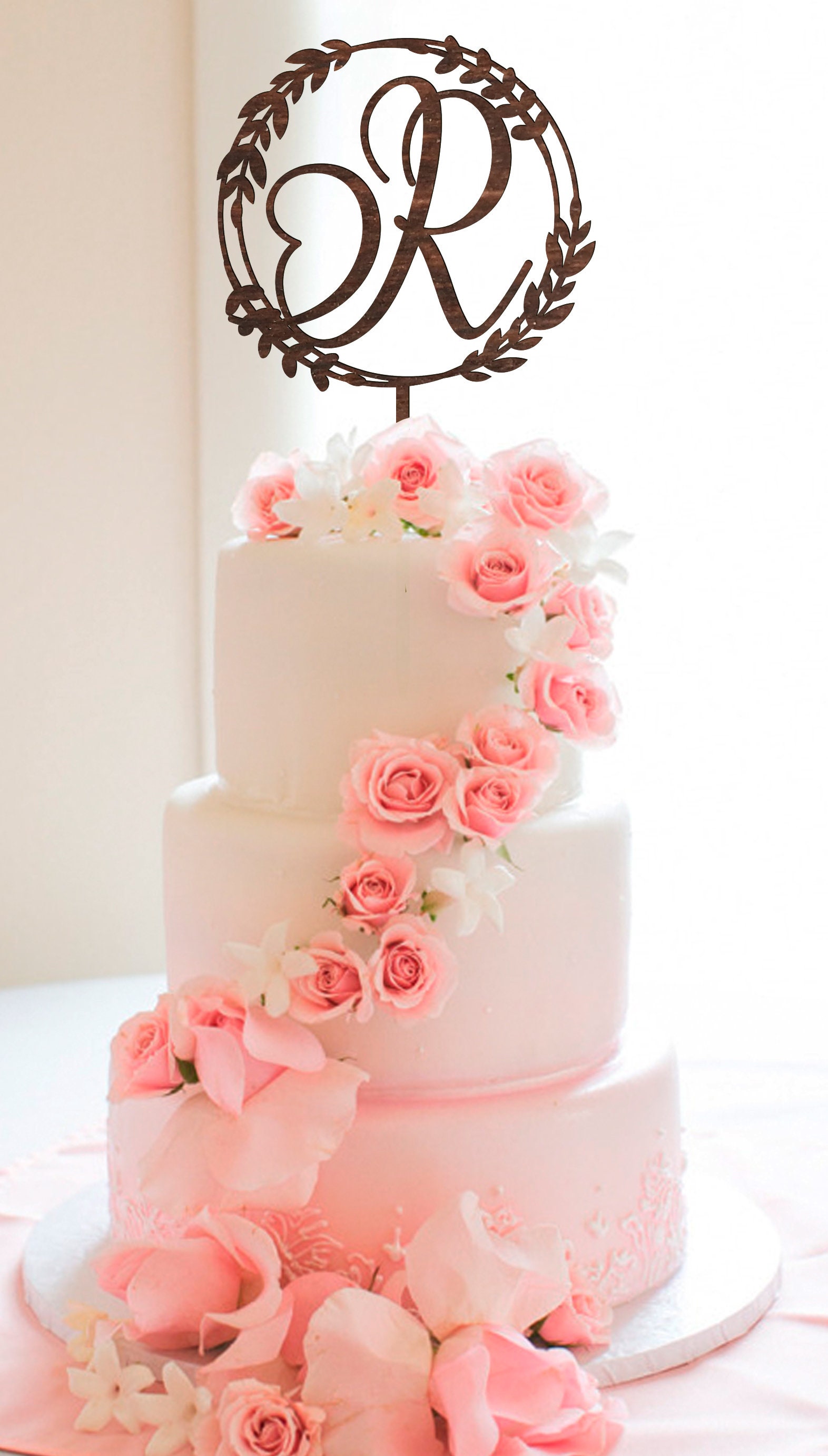 R Cake Topper, Monogram Cake Topper, Wedding Cake Topper, Personalized ...
