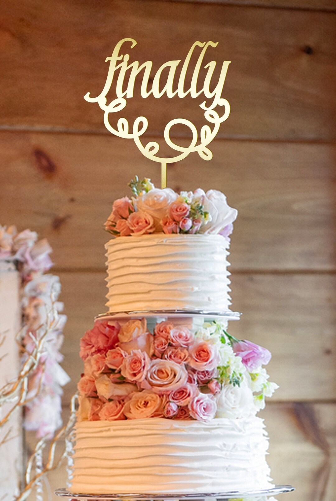 Wedding Cake Topper,finally Cake Topper, Rustic Wood Infinity Cake ...