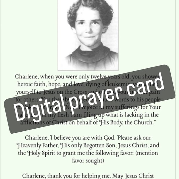 Prayer Card to Charlene Richard - Etsy