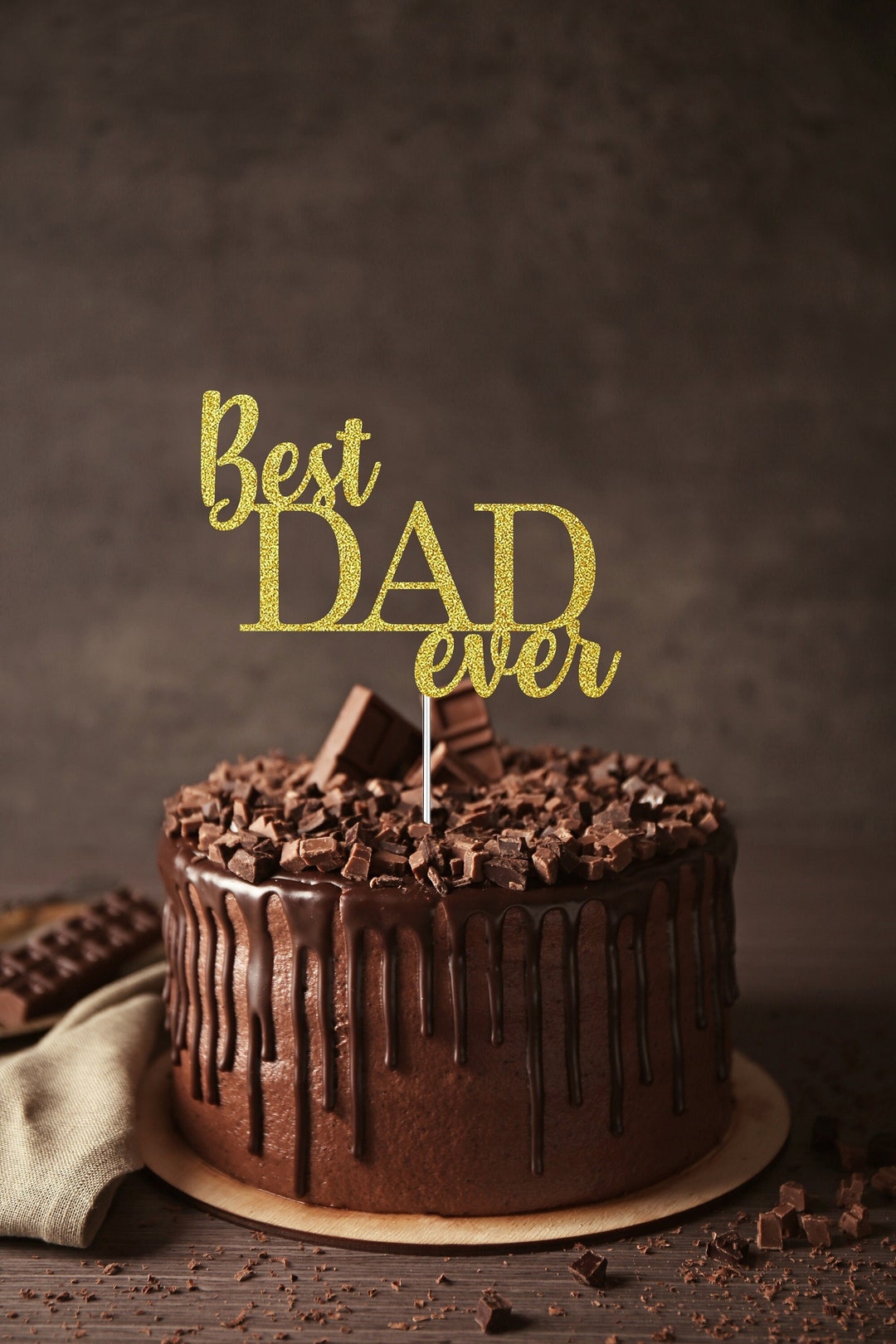 Father's Day Cake Topper, Best Dad Ever, Daddy Dad Glitter Decoration ...