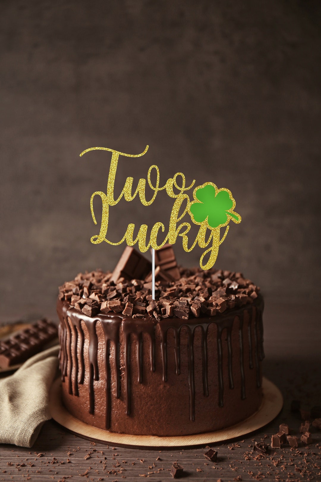 Two Lucky Cake Topper 2nd Birthday Glitter Cake Topper St. Patricks Day ...