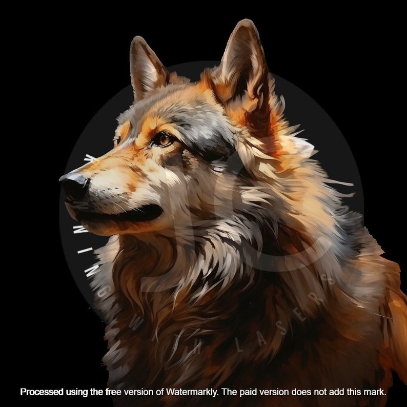 Digital Wolves Collection: 4 High-resolution PNG Templates for Crafting ...