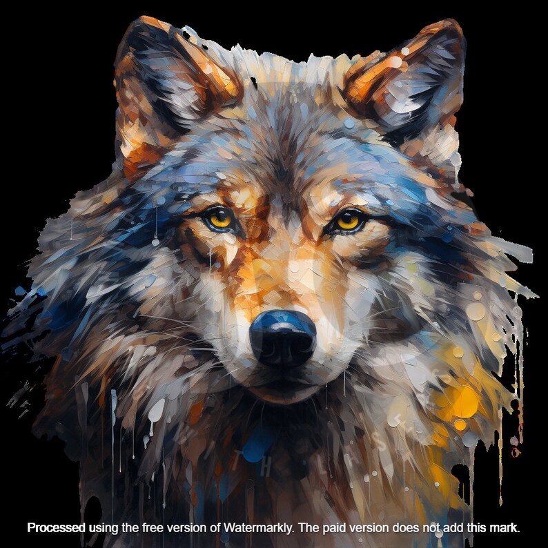 Digital Wolves Collection: 4 High-resolution PNG Templates for Crafting ...
