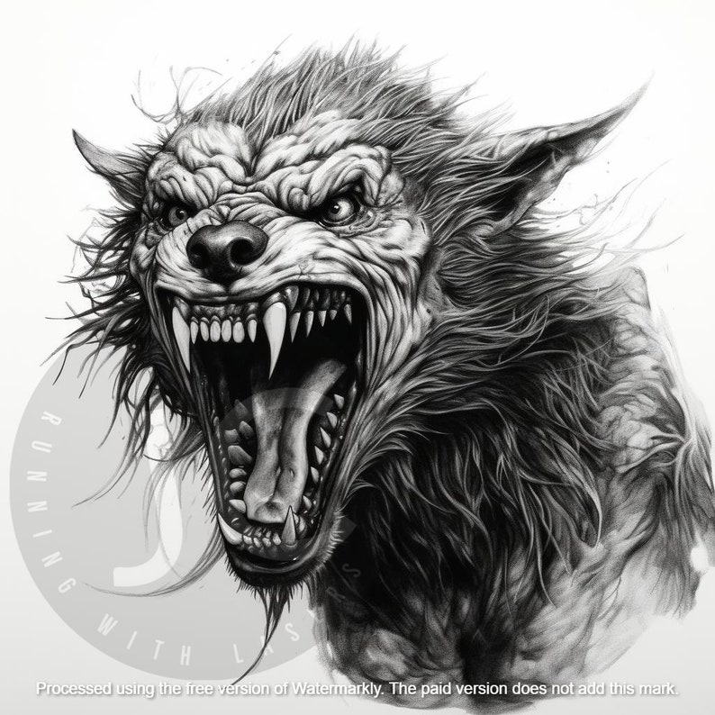 12 Unique Werewolf Designs: High-resolution PNG Templates for Laser ...