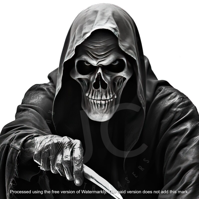 3 Halloween HD Grim Reaper Engraving Templates - Creepy Transparent ...