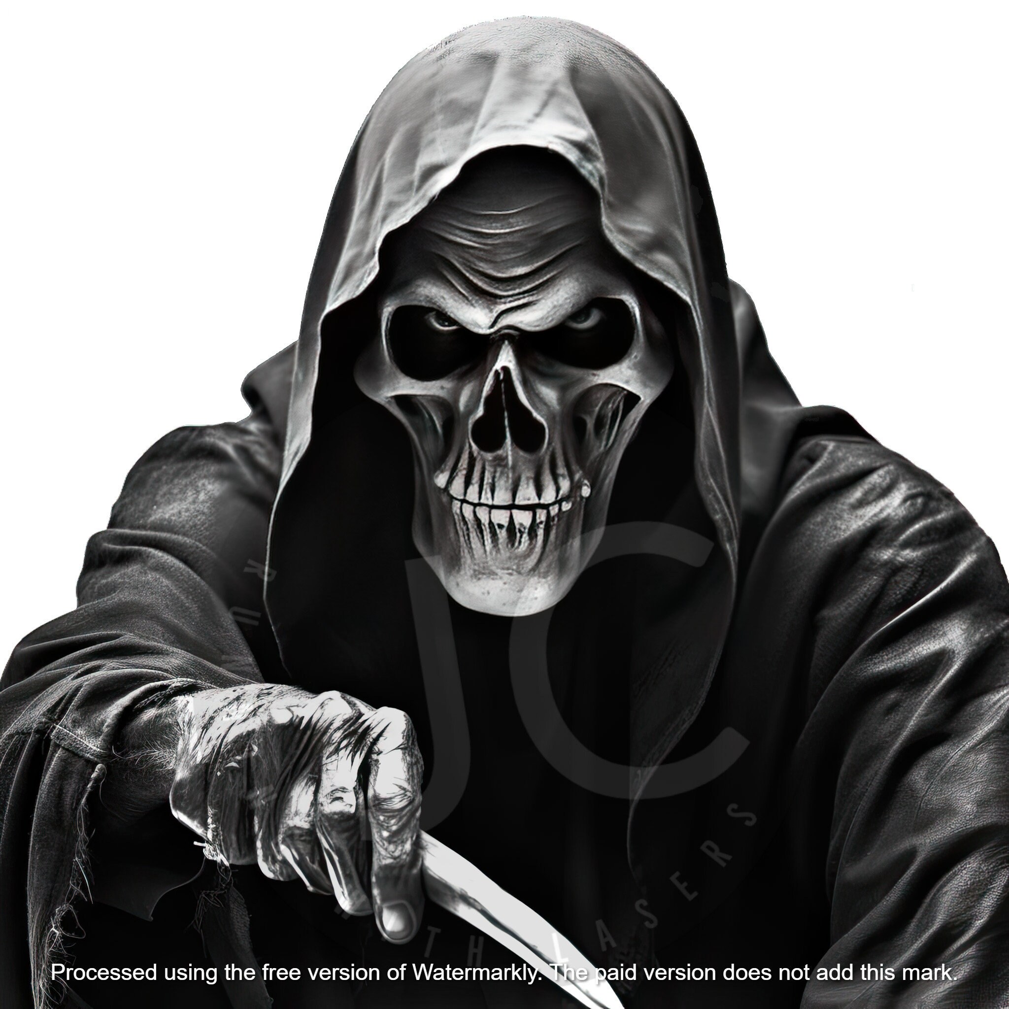3 Halloween HD Grim Reaper Engraving Templates - Creepy Transparent ...